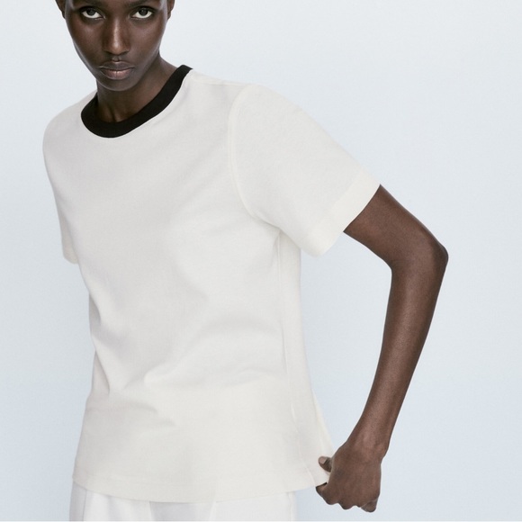 Massimo Dutti | Tops | Massimo Dutti Sz M Light Blue White Half Sleeve ...